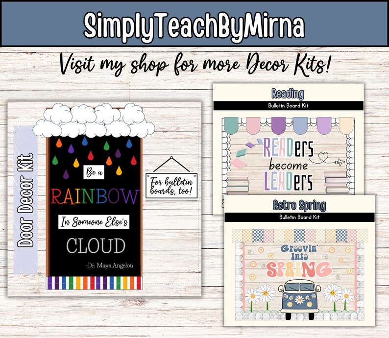 Spring Bulletin Board Kit Classroom Library Door Display Class Decor ...