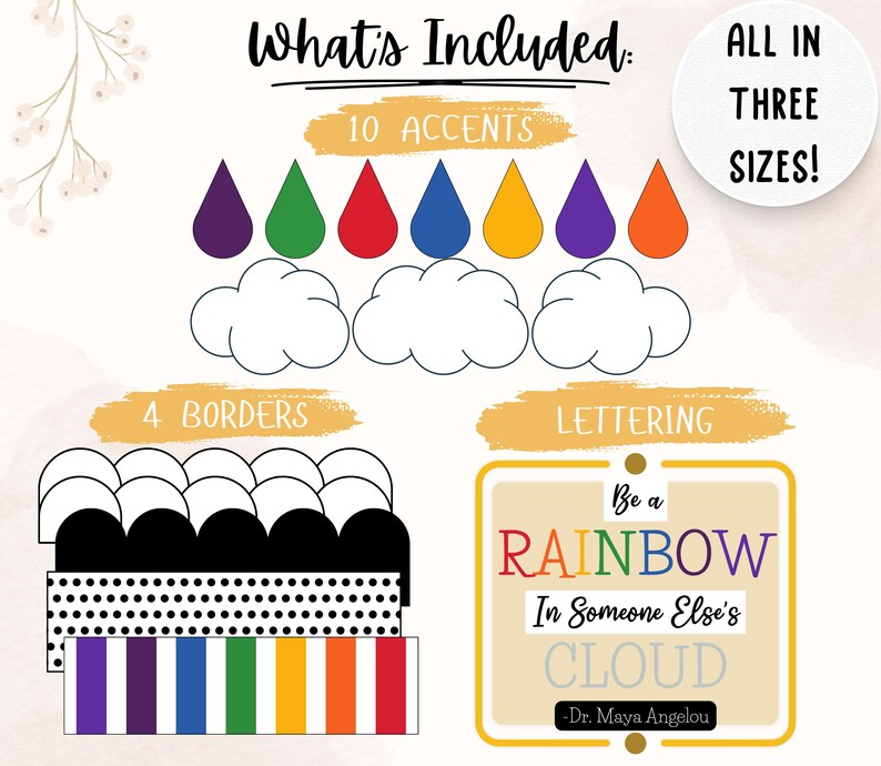 Rainbow Kindness Inspirational Bulletin Board Kit Classroom Library ...