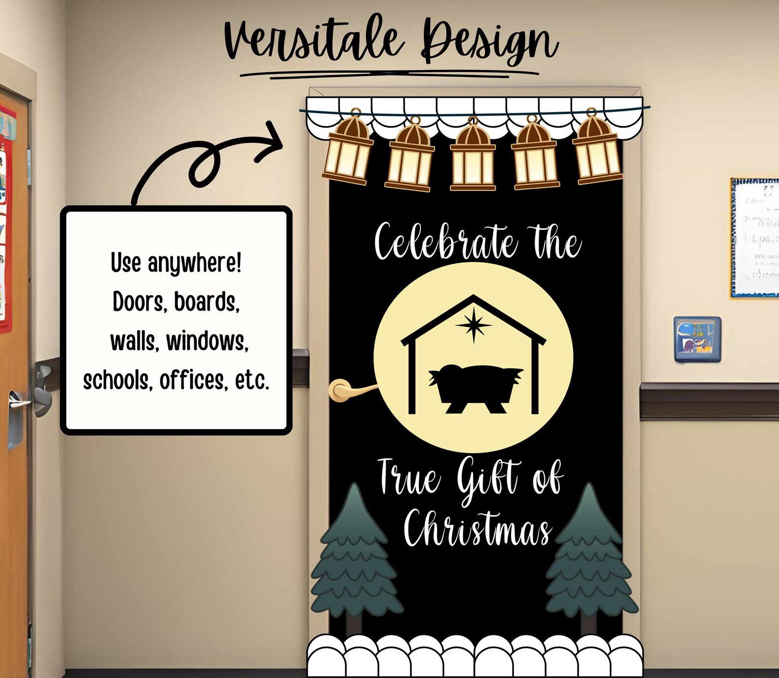 Jesus Christmas Christian Bulletin Board Kit, Winter December School ...