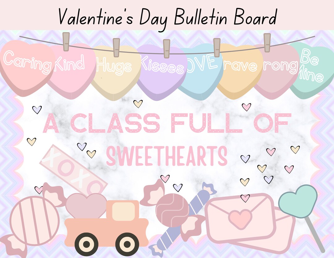 Valentine Bulletin Board Display Kit Cute Love Sweetheart Decor ...