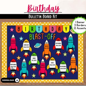 Space Birthday Bulletin Board Kit Student Display, Interactive School ...