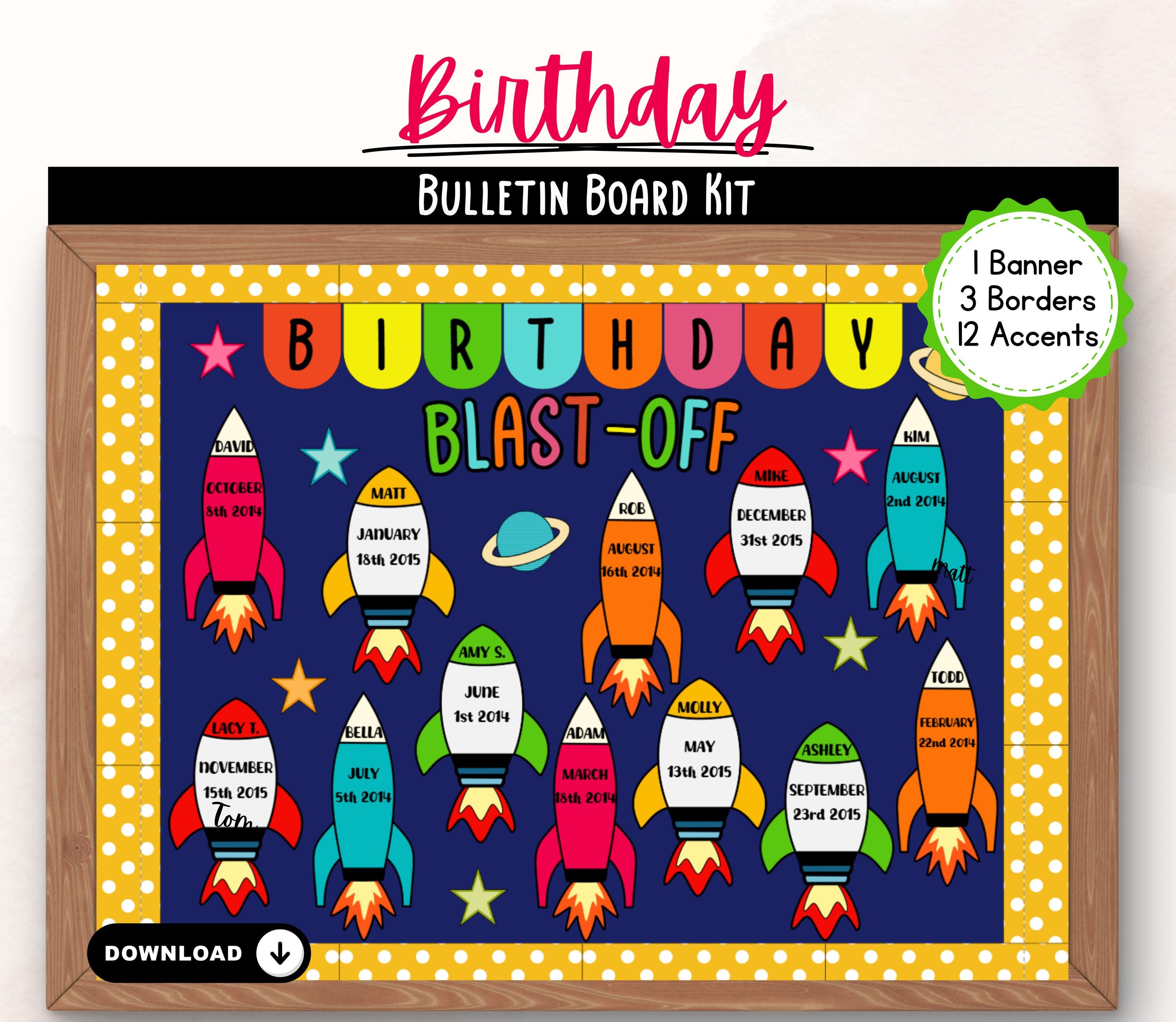 Space Birthday Bulletin Board Kit Student Display, Interactive School ...