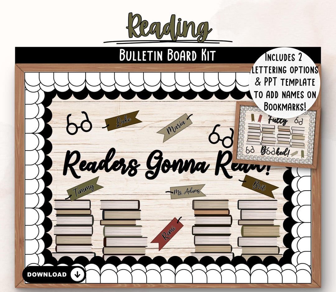 Reading Bulletin Board Kit | Classroom Library Door Decor | Book ...