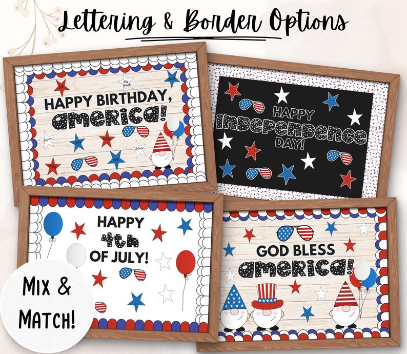4th of July Bulletin Board Kit | Patriotic Classroom Door | Display ...