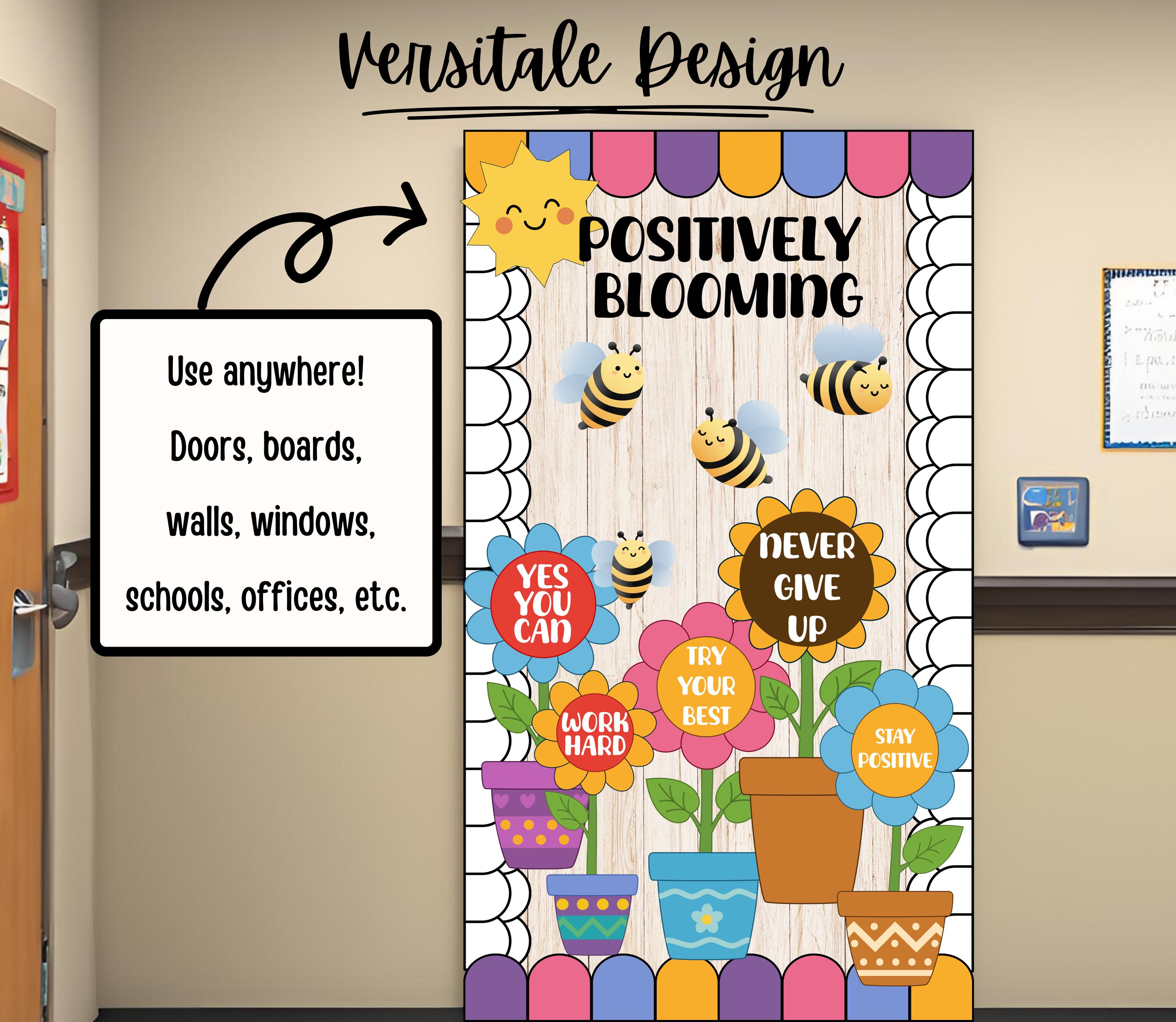 Growth Mindset Decor Bulletin Board Kit | Flower Classroom Library ...