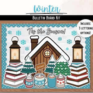 Winter December Christmas Bulletin Board Kit, School Door Decor ...
