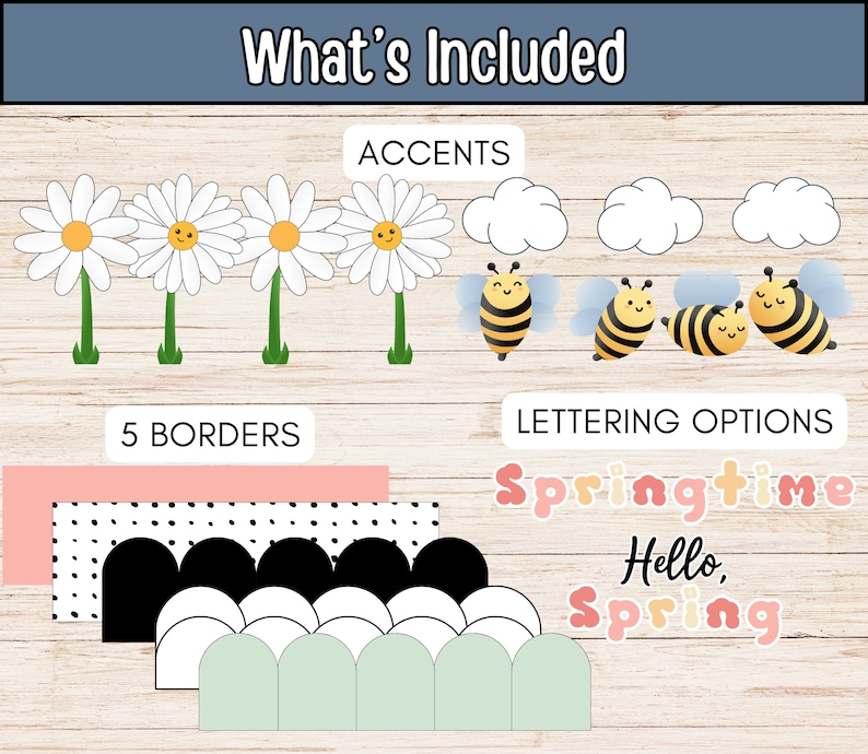 Spring Bulletin Board Kit Classroom Library Door Display Class Decor ...