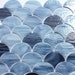 Glass Mosaic Sheet, Fish Scale Shape, Light to Dark Blue, 11 3/4x11 3/4 ...