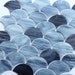 Glass Mosaic Sheet, Fish Scale Shape, Light to Dark Blue, 11 3/4x11 3/4 ...