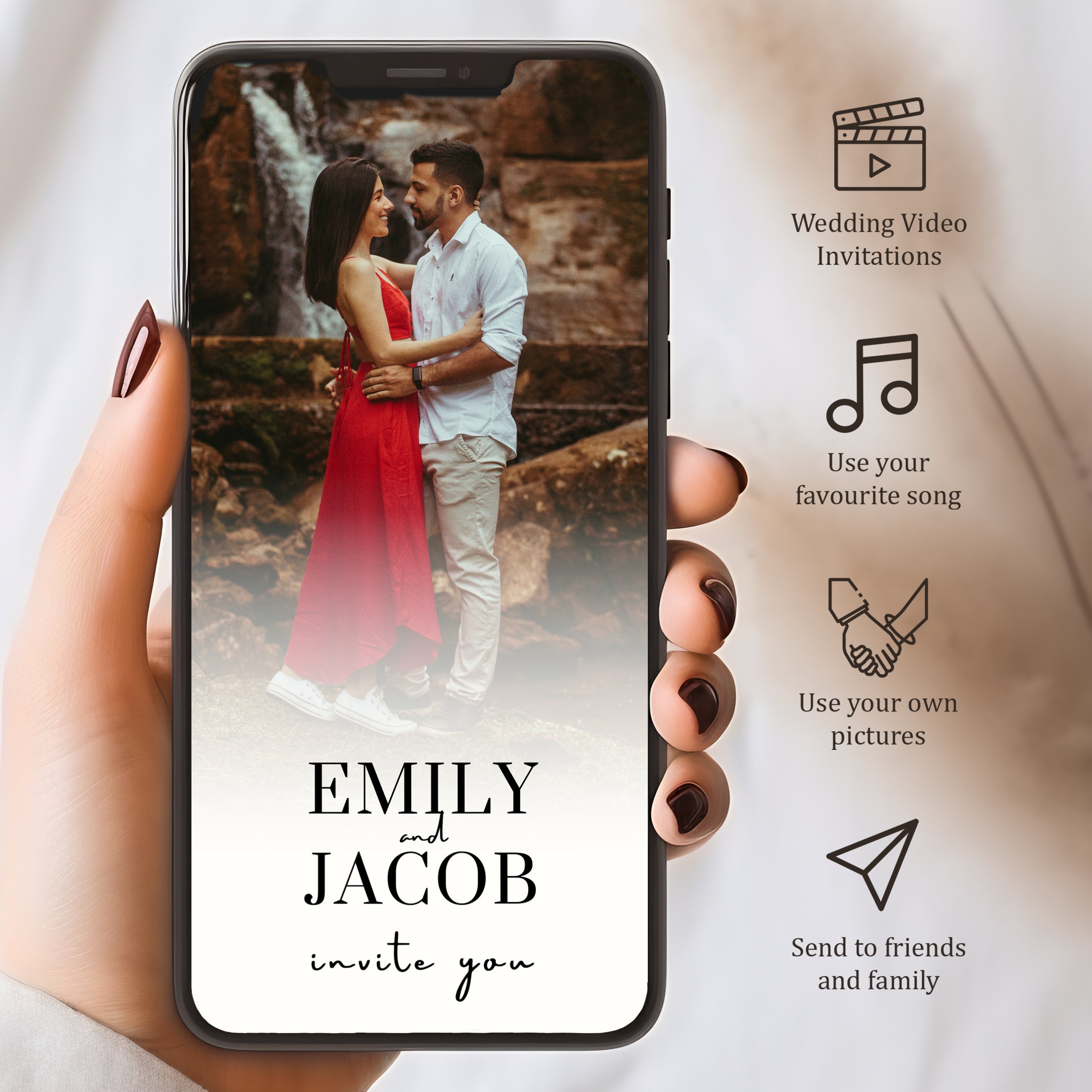 Digital Wedding Invitation Video Template: Customizable E-invite (PDF ...