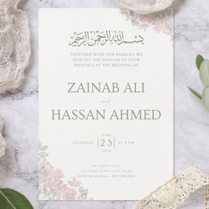 Muslim Wedding Invitation Template, Easy to Edit and Perfect to Share ...