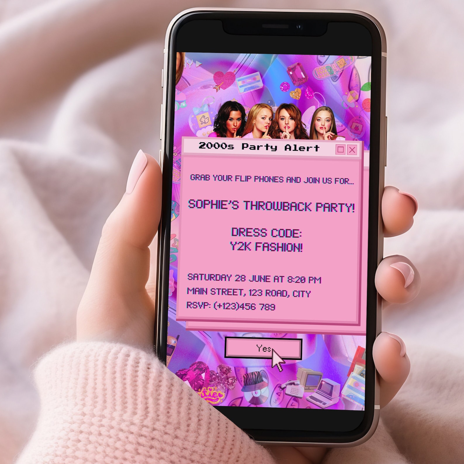 Y2K Throwback Blast: Early 2000s Party Invitation | 90s Baby | Editable ...