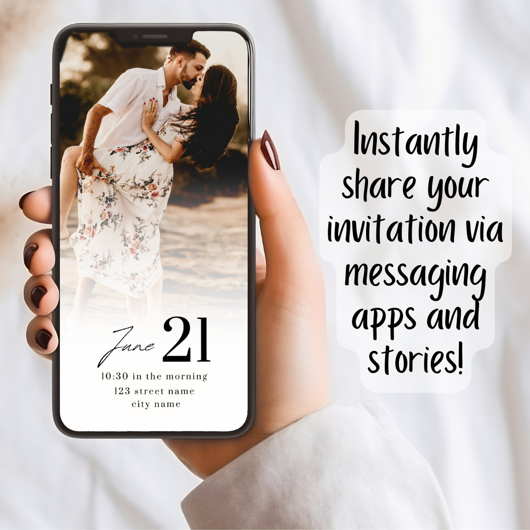 Editable Save the Date Video Invite: Elegant Wedding E-invite (digital ...