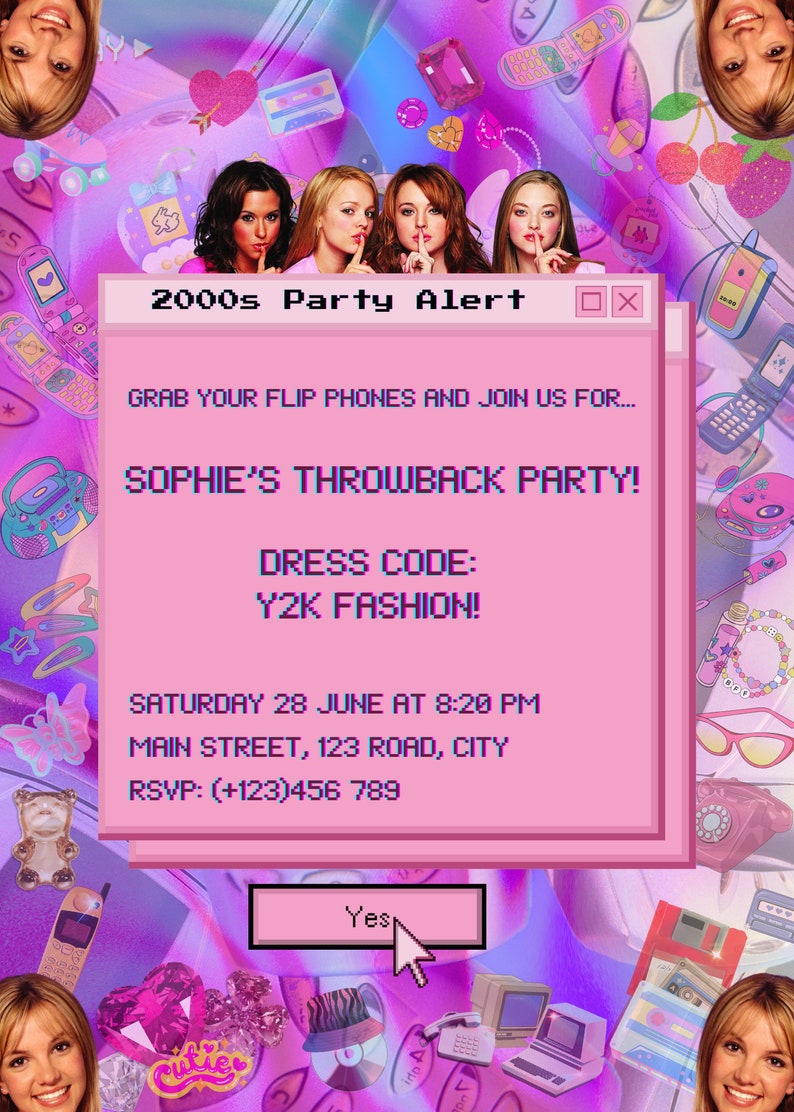 Y2K Throwback Blast: Early 2000s Party Invitation | 90s Baby | Editable Printable Canva Template ...