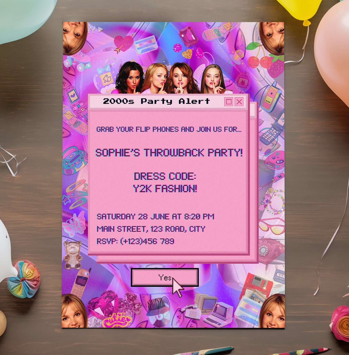 Y2K Throwback Blast: Early 2000s Party Invitation | 90s Baby | Editable ...