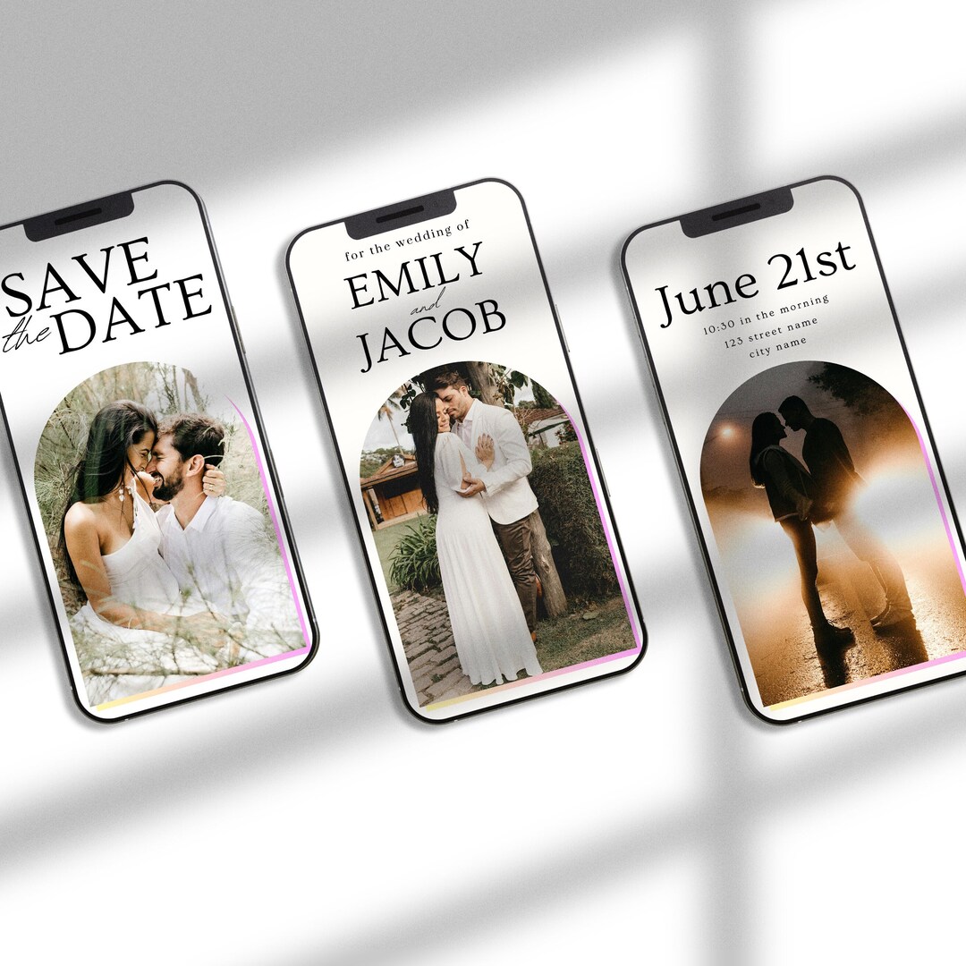 Editable Save the Date Video Invite: Elegant Wedding E-invite (digital ...