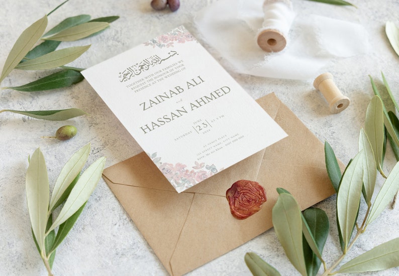 Muslim Wedding Invitation Template, Easy to Edit and Perfect to Share ...