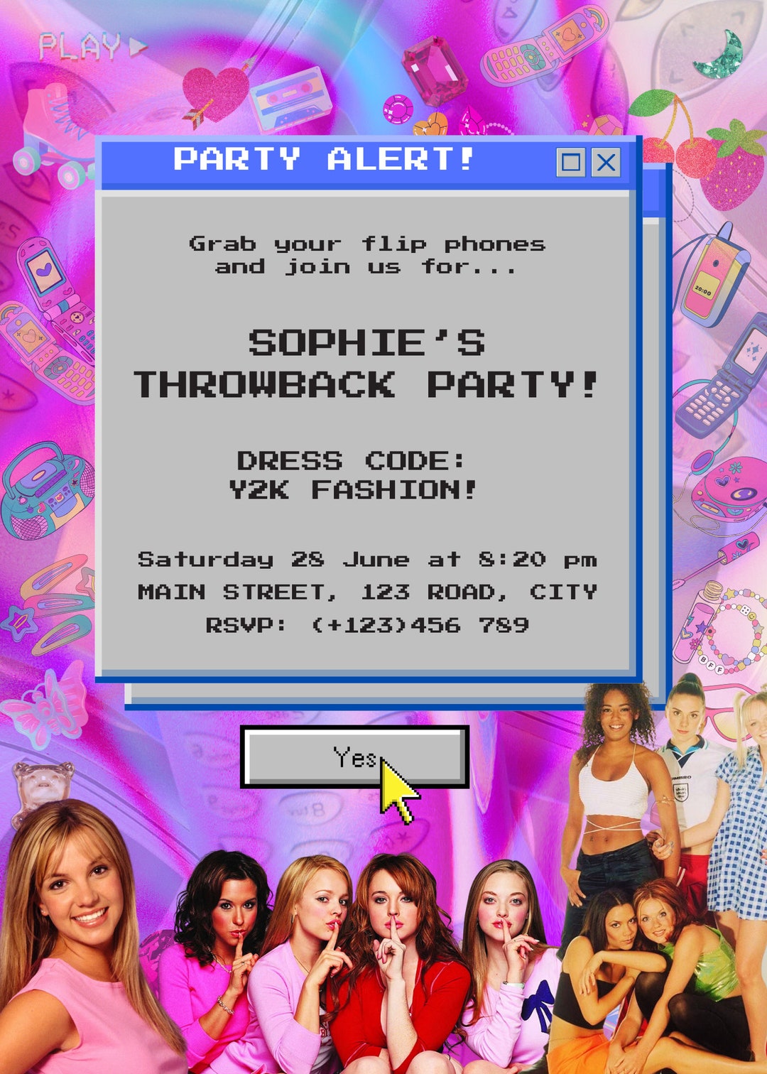 Editable Y2K Blast: Early 2000s Party Invitation | 90s Baby Throwback ...