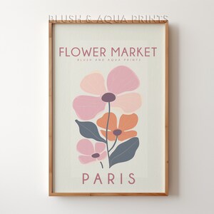 Paris Flower Market Print Digital Print Flower Market Poster Retro ...