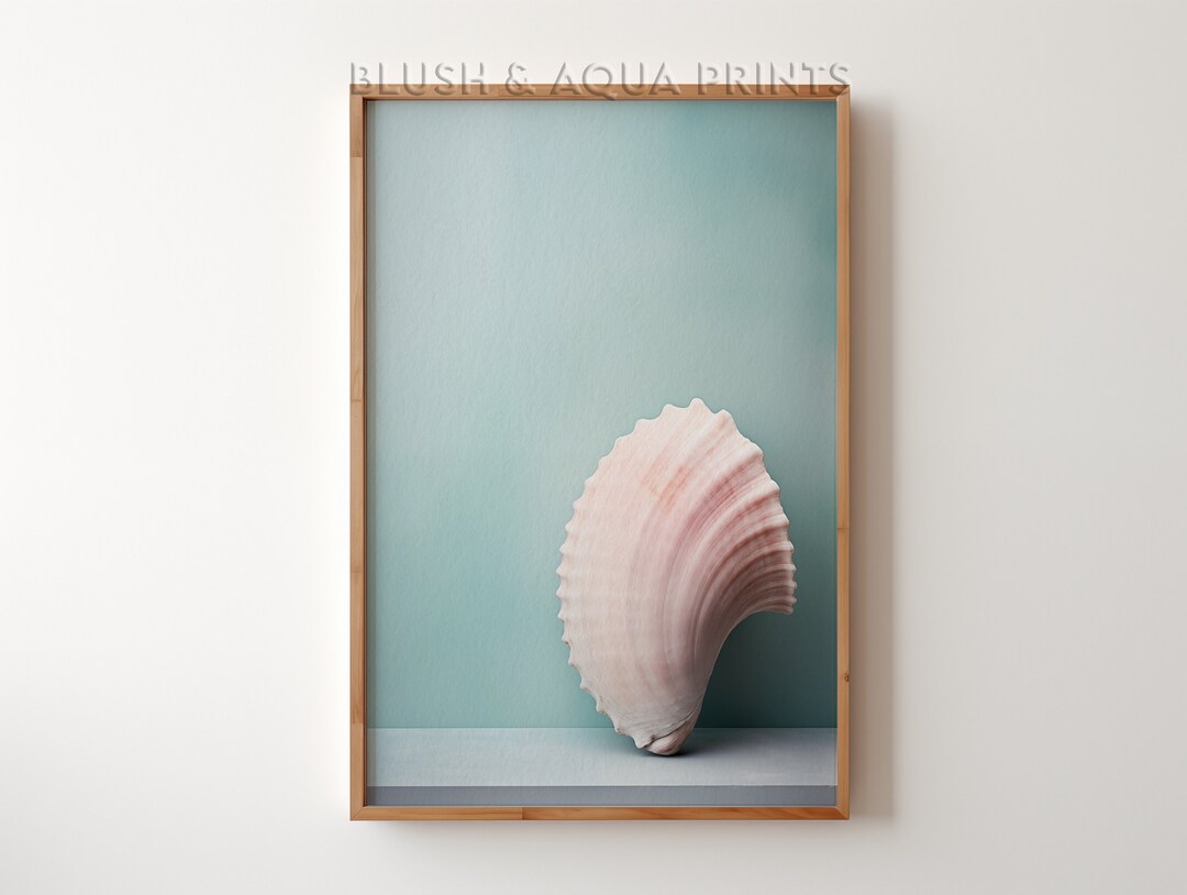 Minimalist Printable Coastal Poster Shea Shell Wall Art Print, Room ...