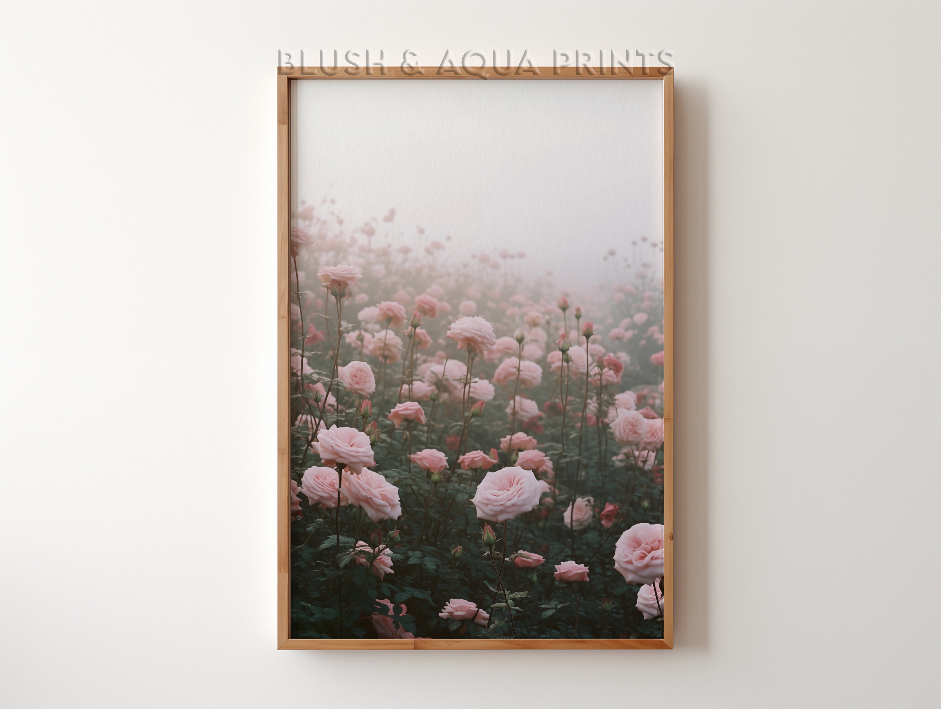 Vintage Rustic Pink Rose Garden Printable Wall Art Minimalist Room ...