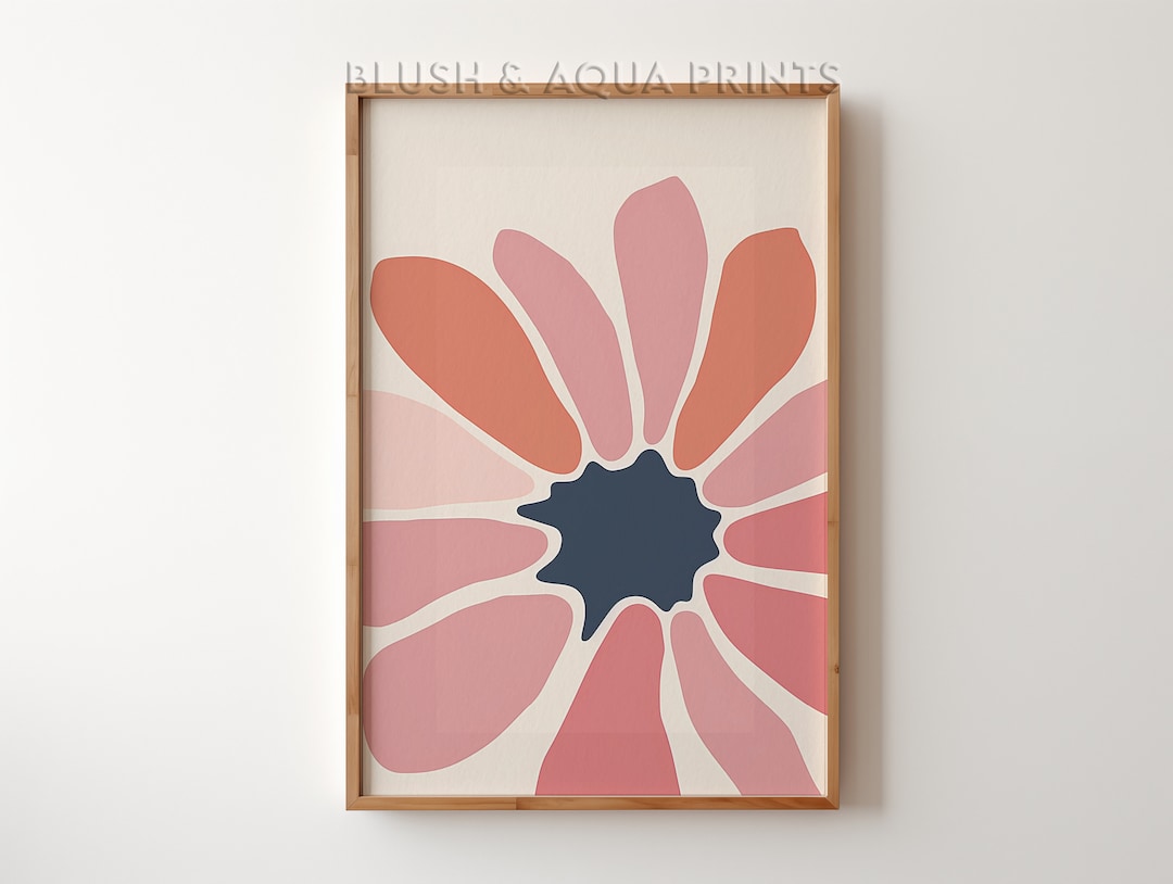 Digital Print Mid Century Modern Botanical Print Floral Wall Art ...