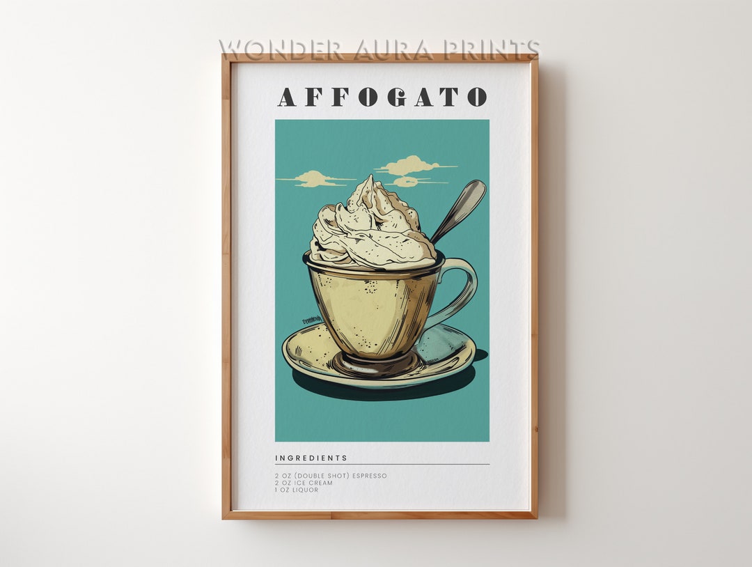 Affogato Recipe Wall Art Print, Coffee Guide Wall Art Prints, Kitchen ...
