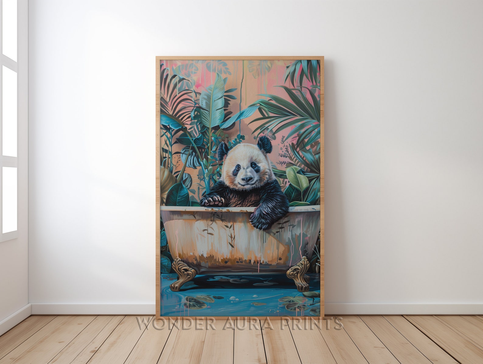 Panda Bear in From Bathtub Maximalist Bathroom Decor, Maximalist Panda ...