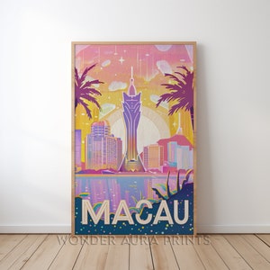 Macau Travel Print, Preppy Wall Art Macau Travel Poster, Printable City ...