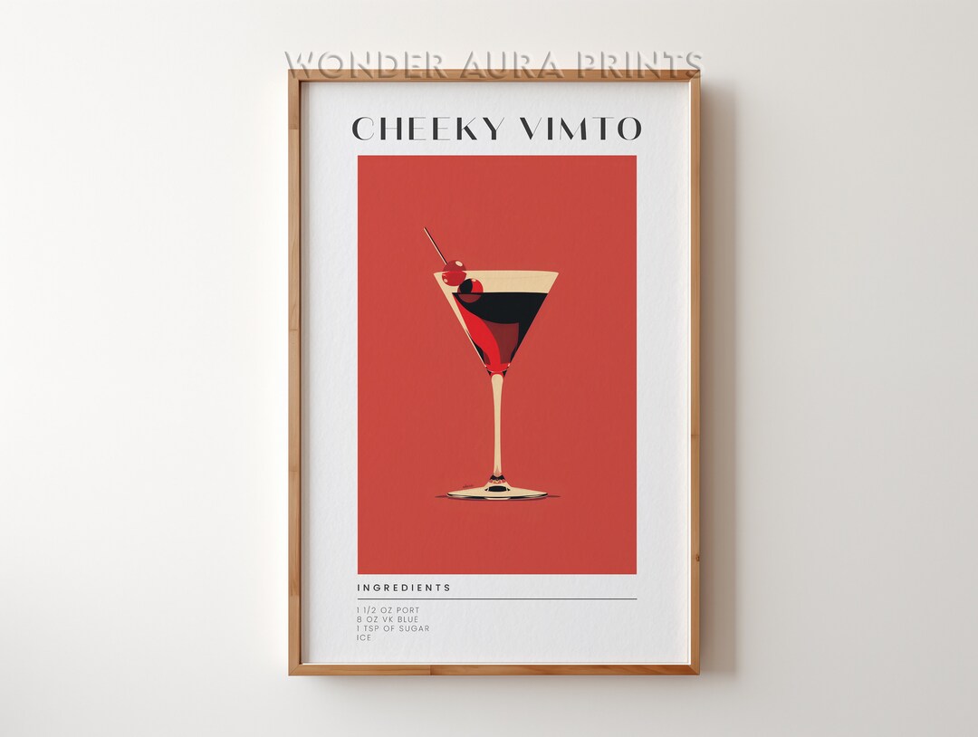 Cheeky Vimto Cocktail Print, Classic Alcohol Cocktail, Retro Cocktail ...