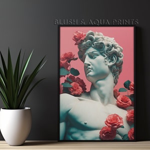 Maximalist Wall Art of David Michelangelo Statue, Preppy Room Decor ...