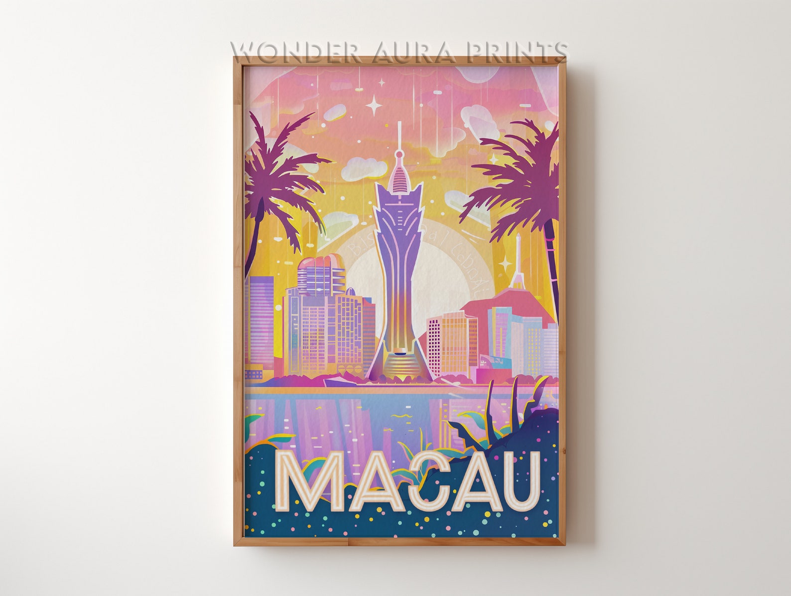 Macau Travel Print, Preppy Wall Art Macau Travel Poster, Printable City ...