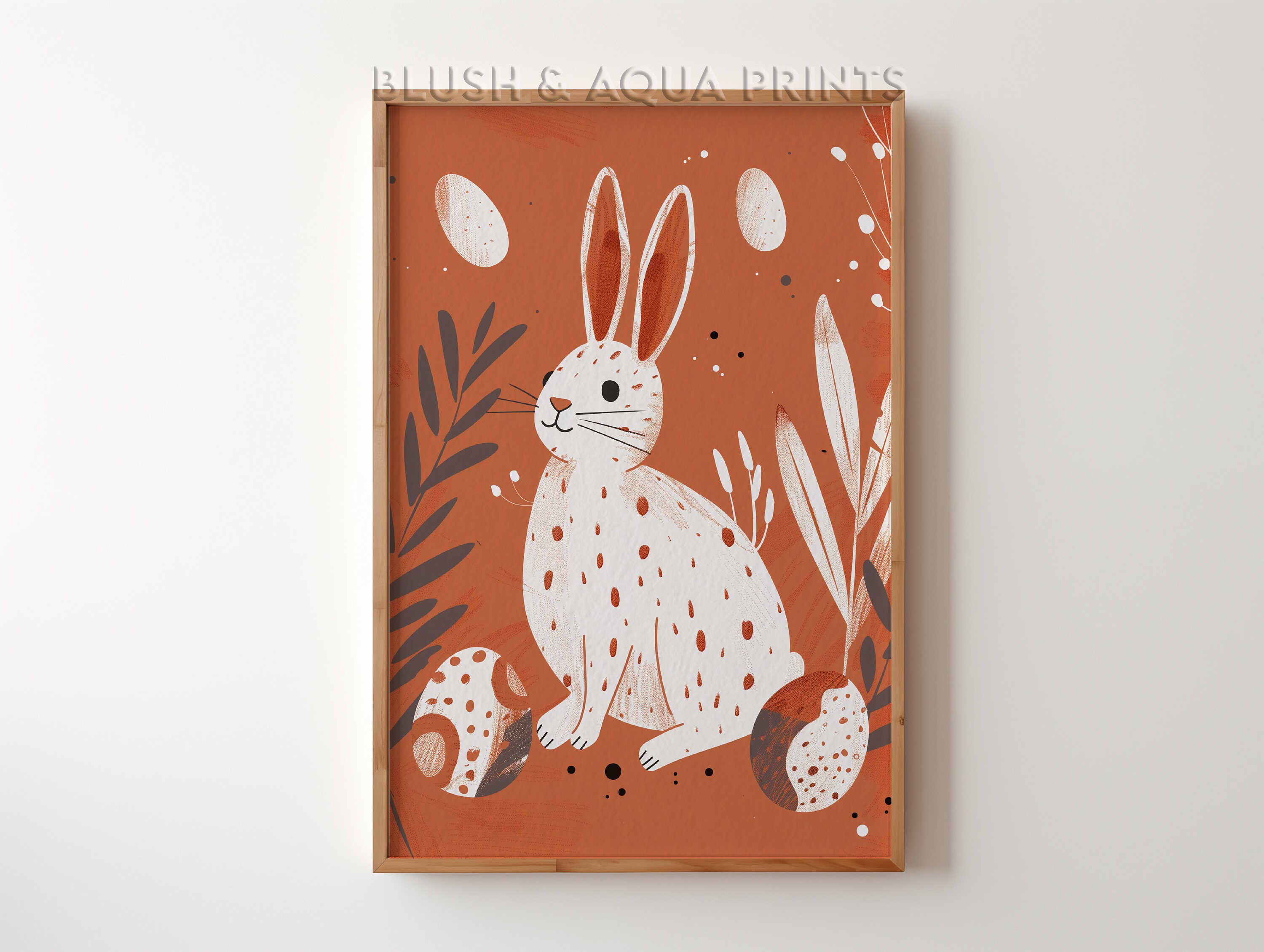 Easter Bunny Printable Wall Art, Colorful Easter Decor Print,instant ...