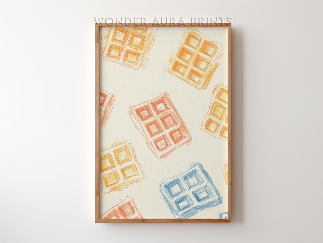 Waffles Kitchen Wall Art, Kitchen Printable Art, Food Prints, Modern ...
