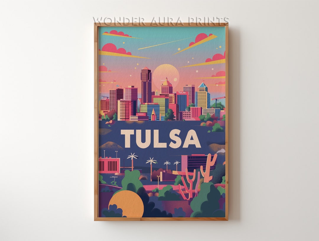 Tulsa Travel Print, Tulsa Travel Poster, Printable City Poster, Digital ...