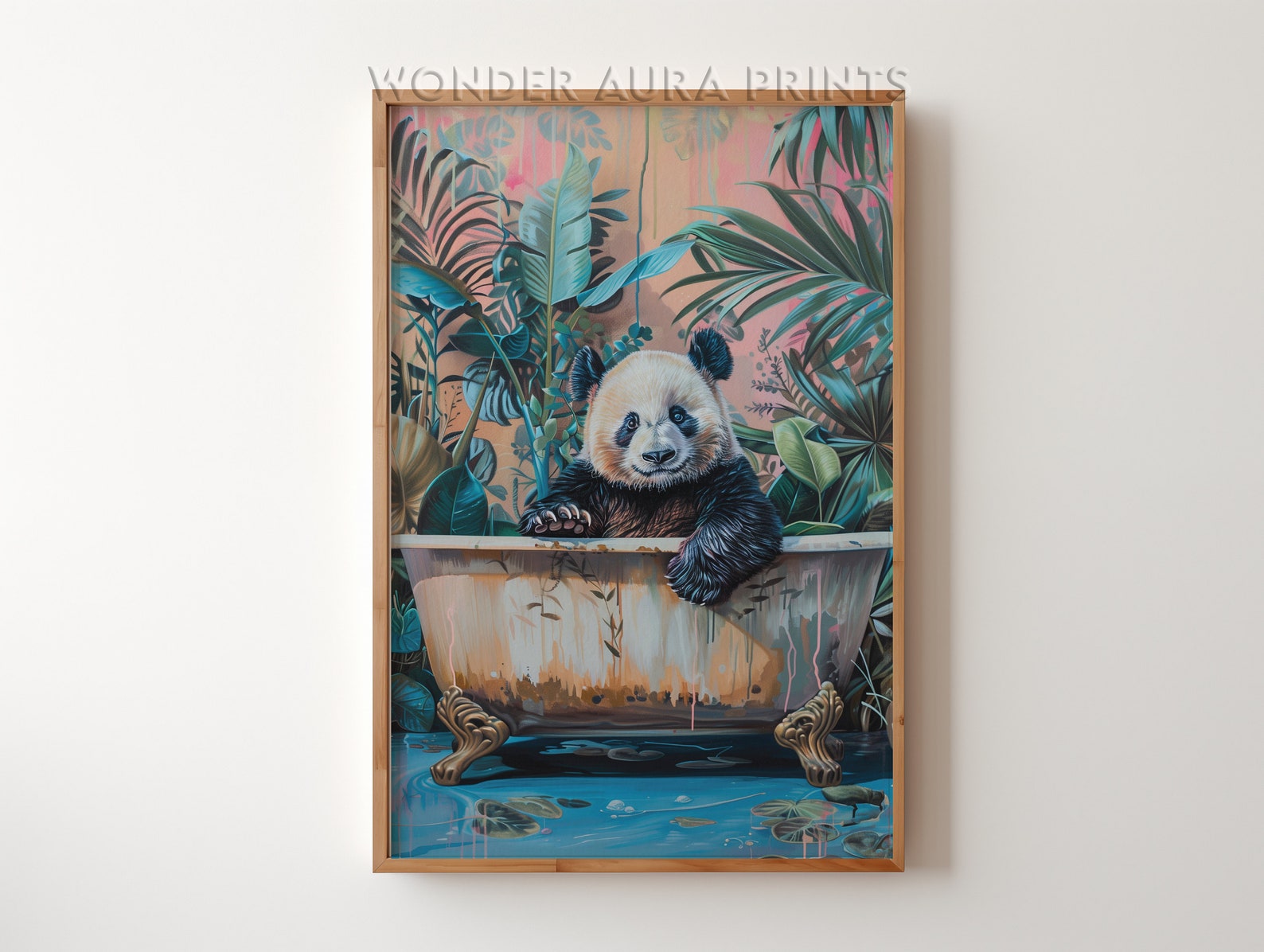 Panda Bear in From Bathtub Maximalist Bathroom Decor, Maximalist Panda ...