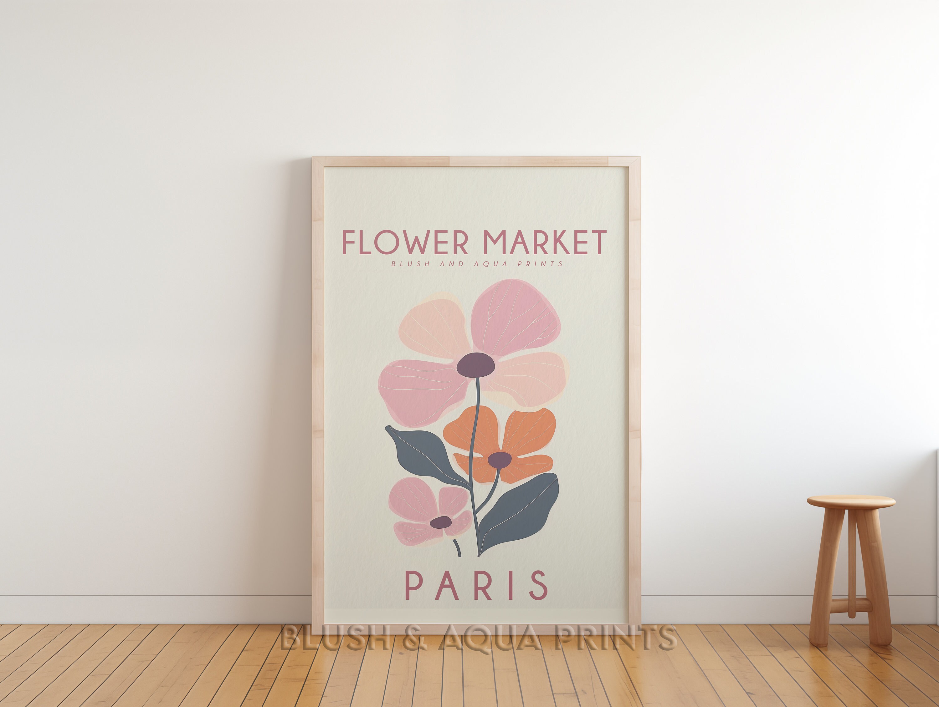 Paris Flower Market Print Digital Print Flower Market Poster Retro ...