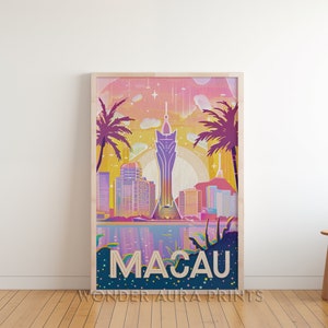 Macau Travel Print, Preppy Wall Art Macau Travel Poster, Printable City ...