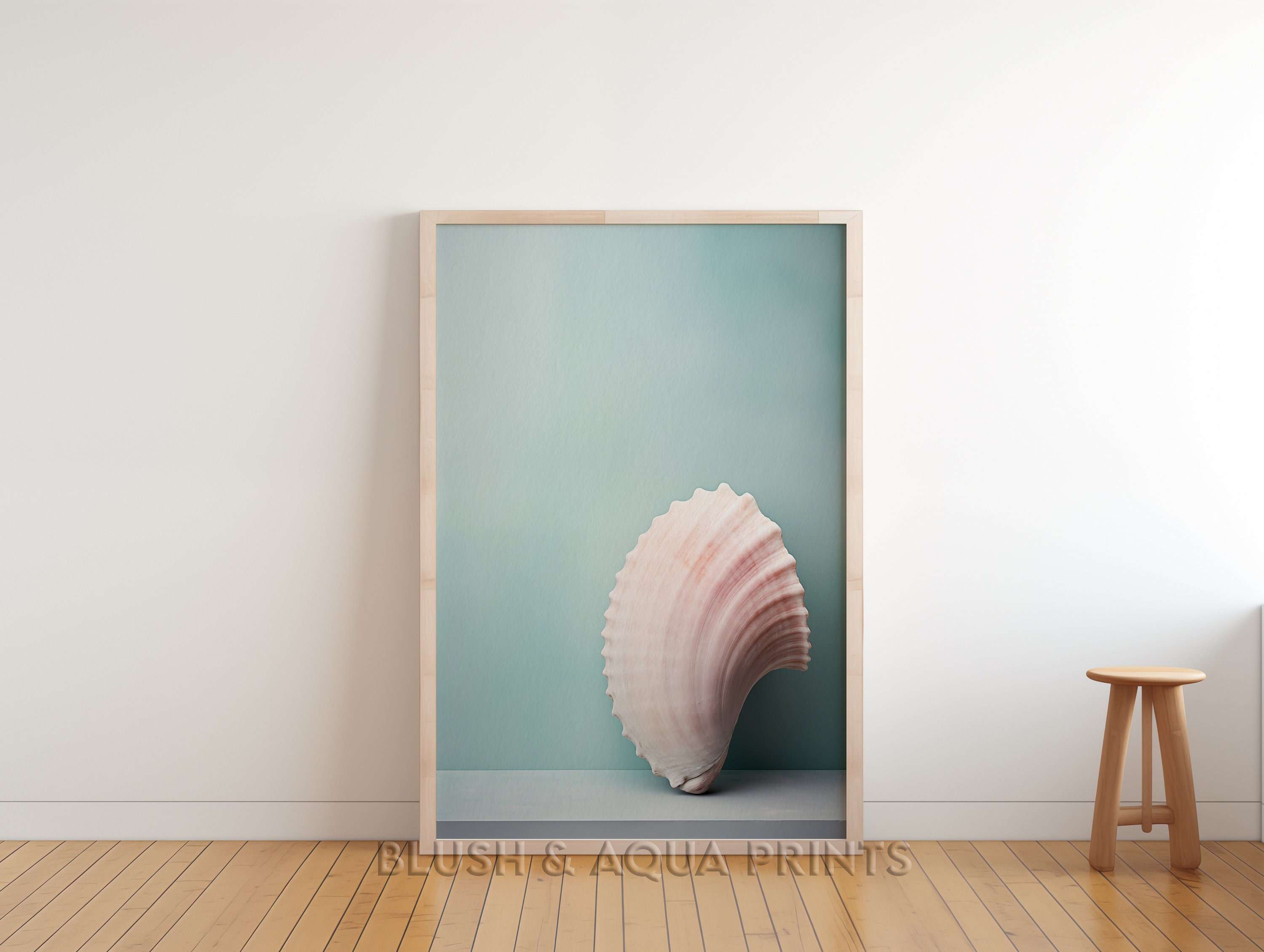 Minimalist Printable Coastal Poster Shea Shell Wall Art Print, Room ...