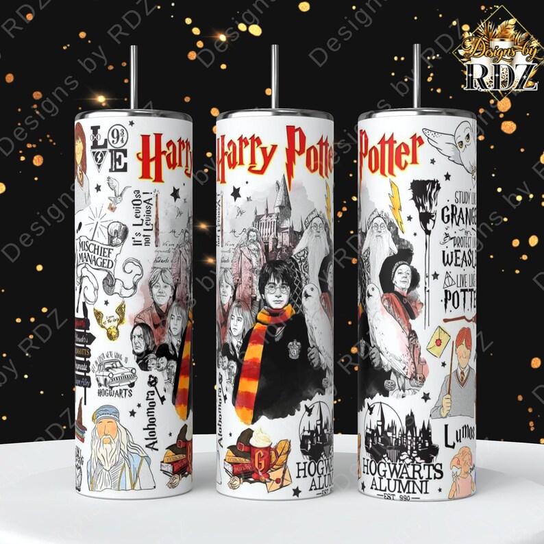 Harry Potter -20oz Skinny Stainless Steel Tumbler - Etsy