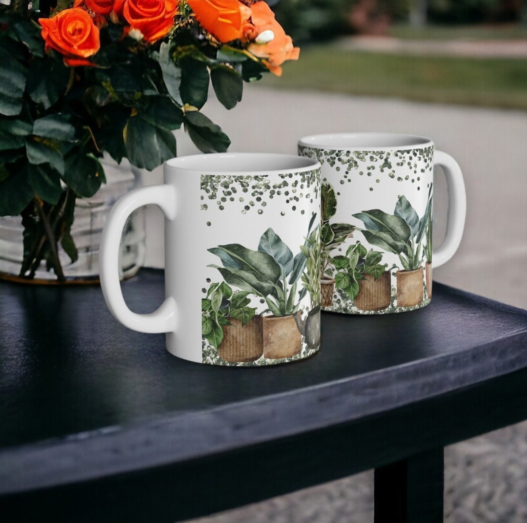 Watercolor Botanical Elegant Plant Coffee Mug 11oz Coffee Lovers ...