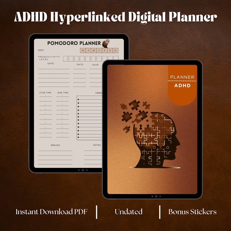ADHD Digital Planner, ADHD Planner Adult, Printable Productivity ...