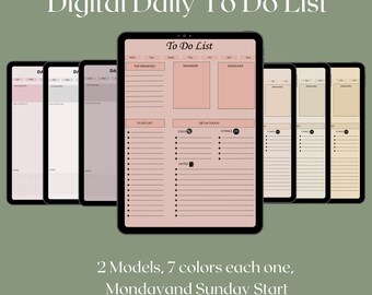 Digital to Do List Goodnotes Template, Checklist Template, Undated to ...