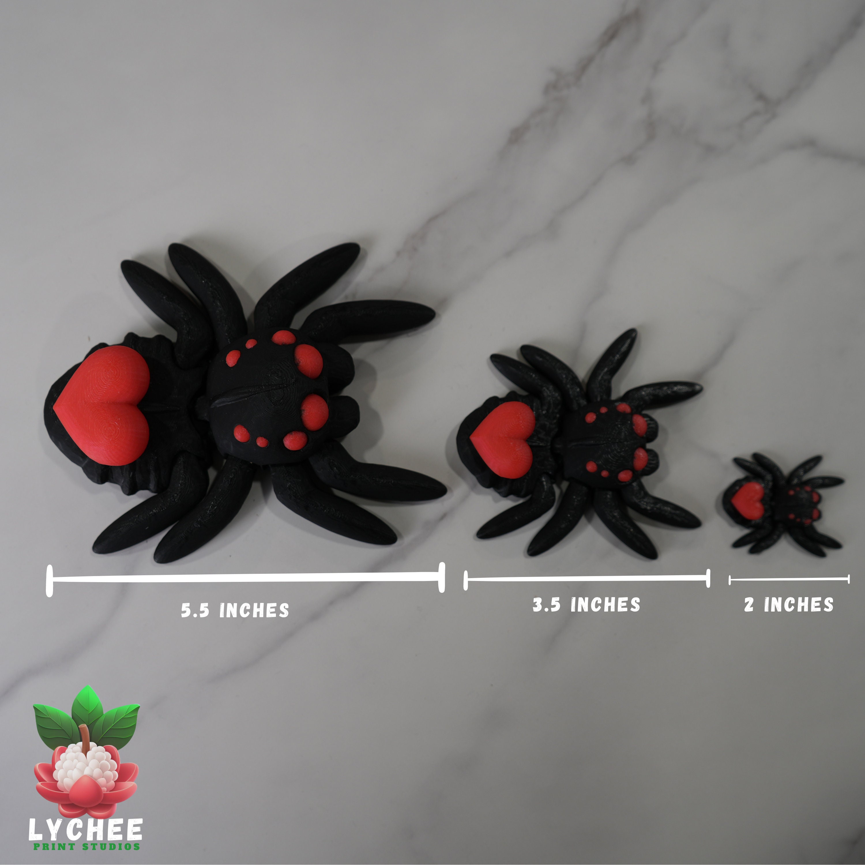 Articulated Heart Spiders Glow in the Dark Anniversary Gift Valentines ...