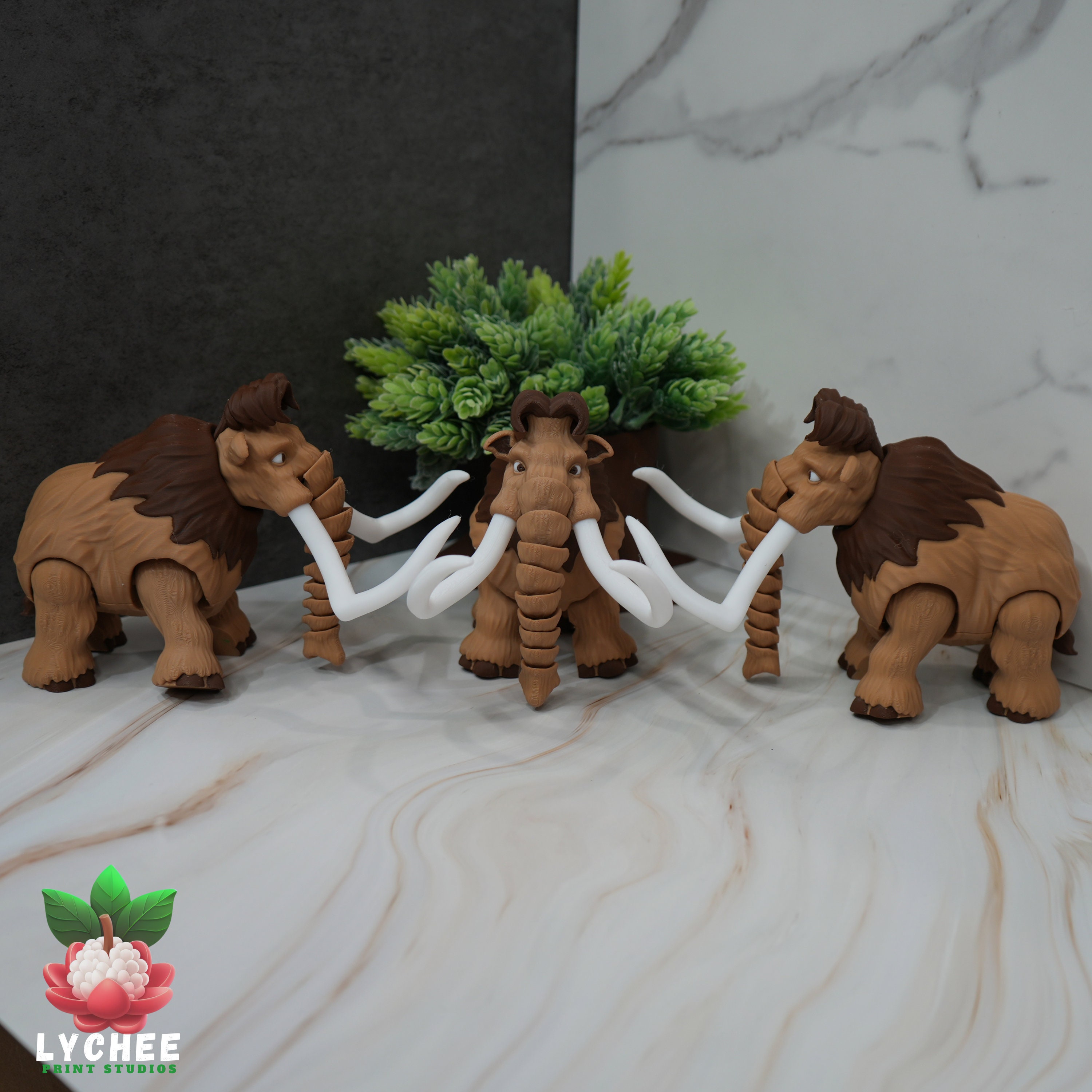 Mammoth Articulated Prehistoric Iceage Extinct Figurine Desktoy ...
