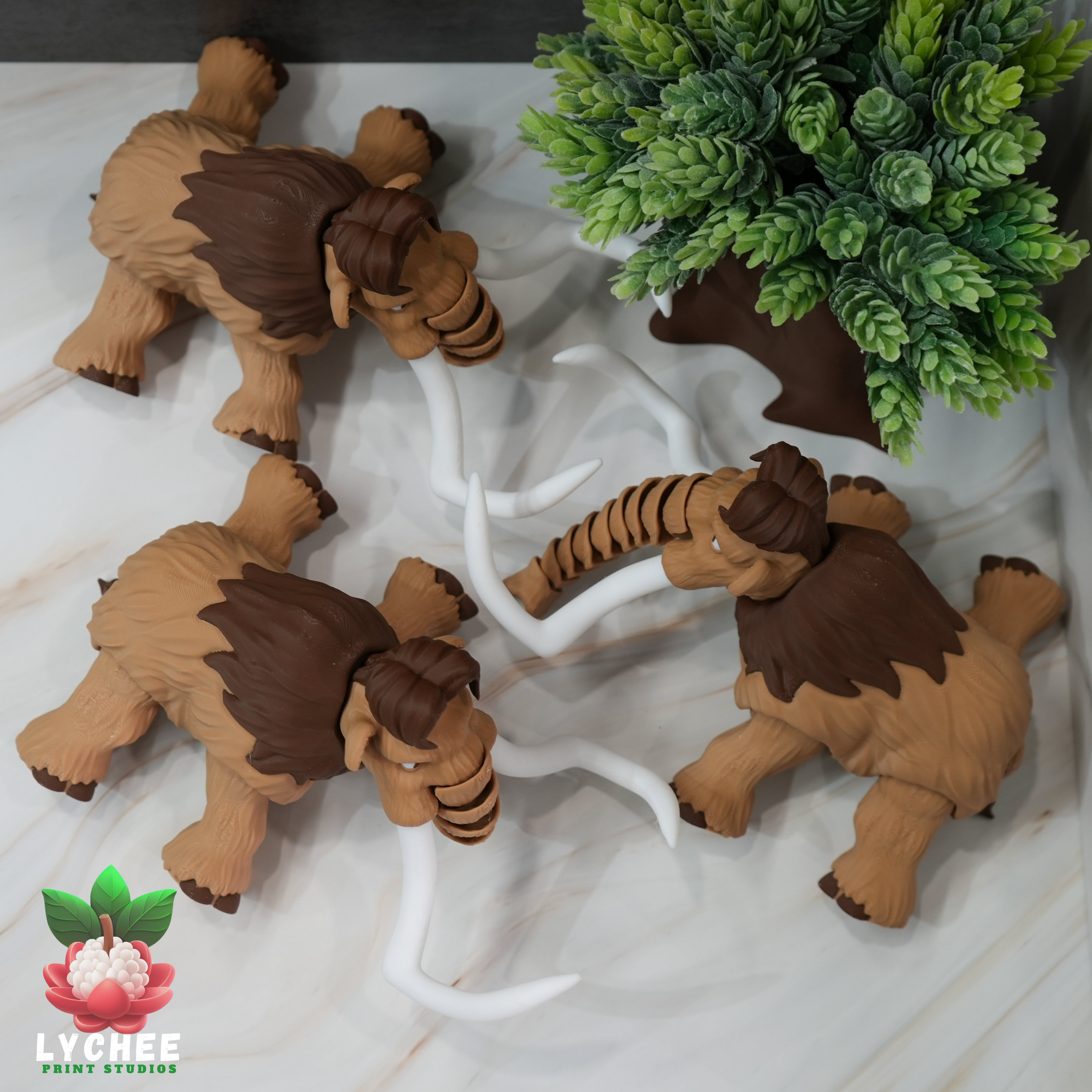 Mammoth Articulated Prehistoric Iceage Extinct Figurine Desktoy ...