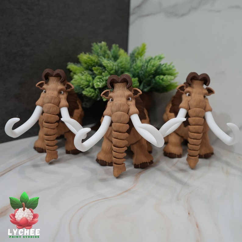 Mammoth Articulated Prehistoric Iceage Extinct Figurine Desktoy ...