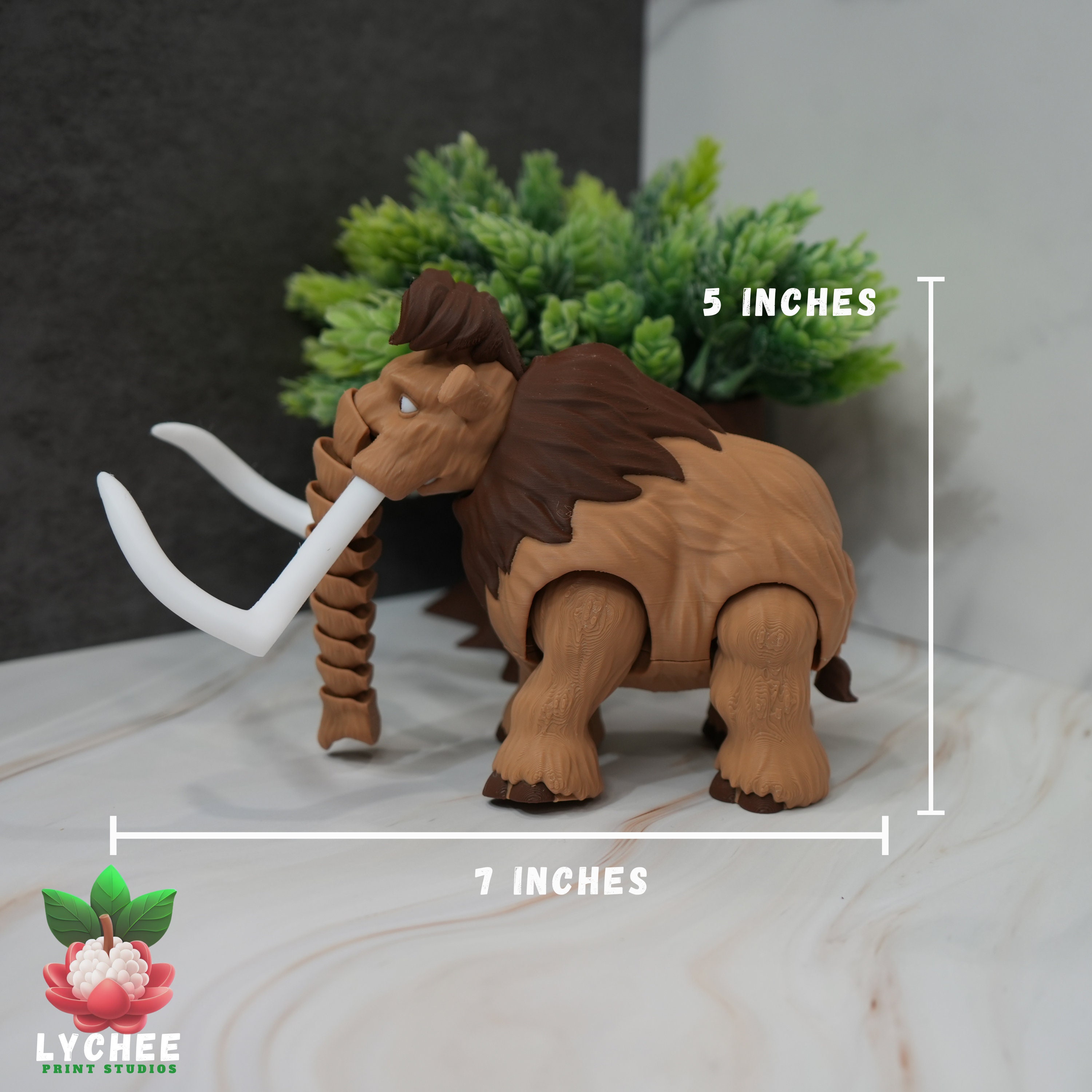 Mammoth Articulated Prehistoric Iceage Extinct Figurine Desktoy ...