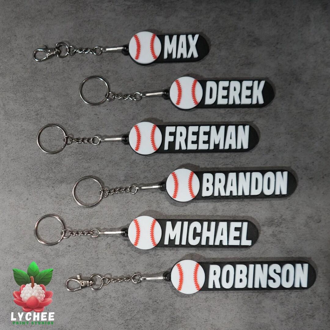Personalized Baseball Keychain Custom Name Tag Team Identification Tag ...