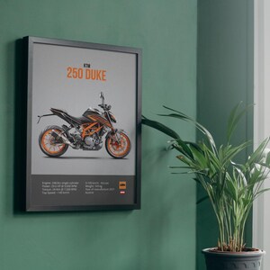 KTM 250 Duke Line Art Print: Motorcycle Poster (digital Download) - Etsy